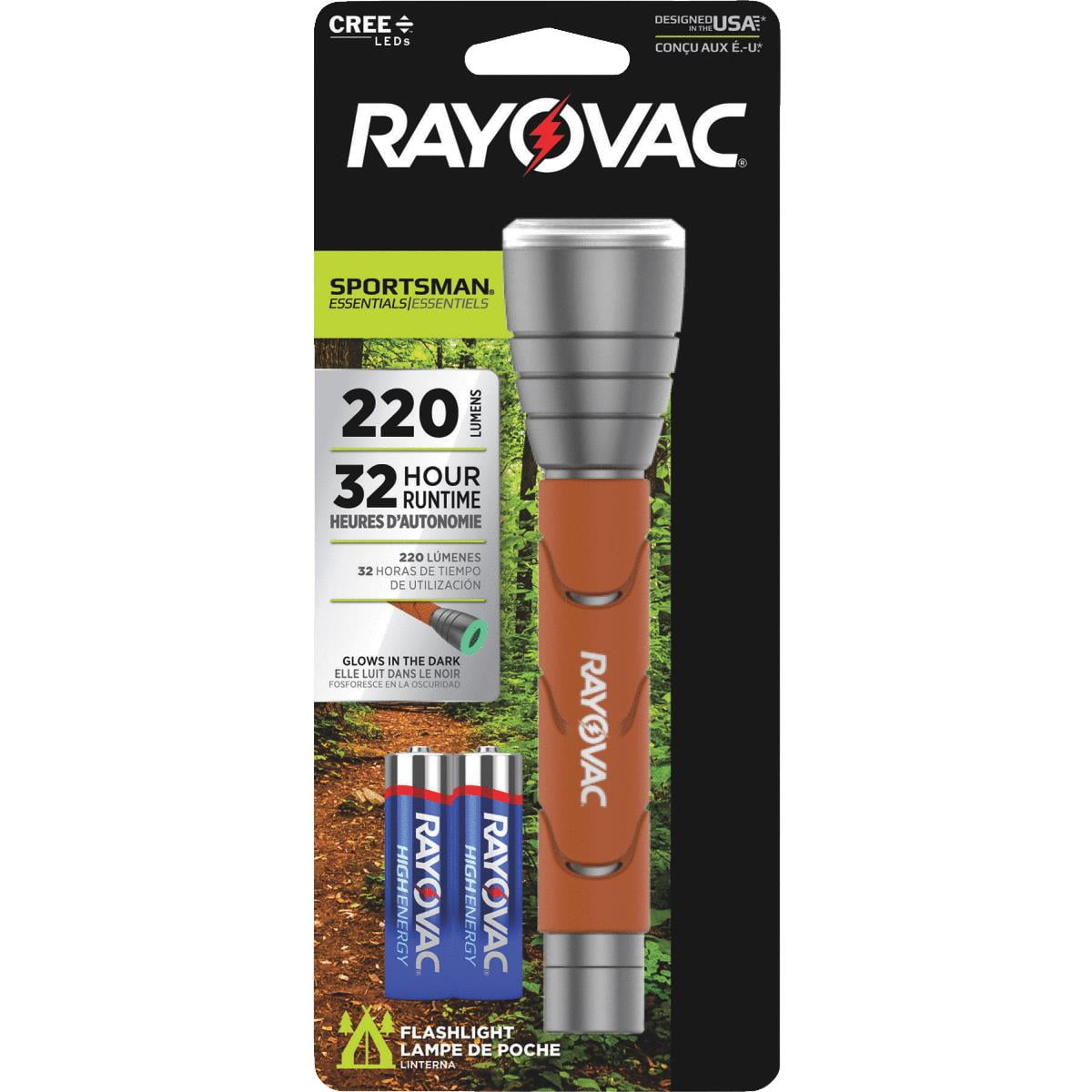 Rayovac Sportsman Essentials 220 lumens Orange LED Flashlight AA ...