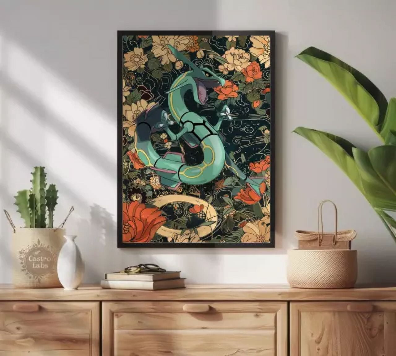 Rayquaza: Japanese Tapestry Style Pokemon Anime Poster - Printable Wall ...
