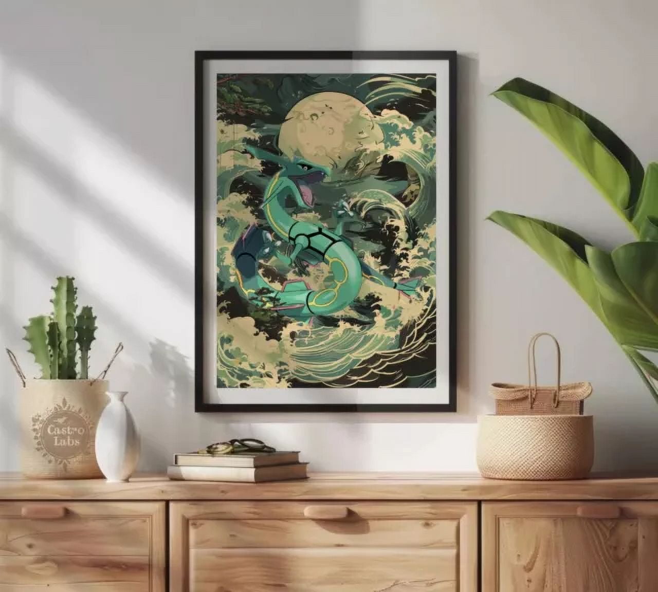 Rayquaza Pokemon Poster, Japanese Mythical Art Style, Sky & Dragon Type ...