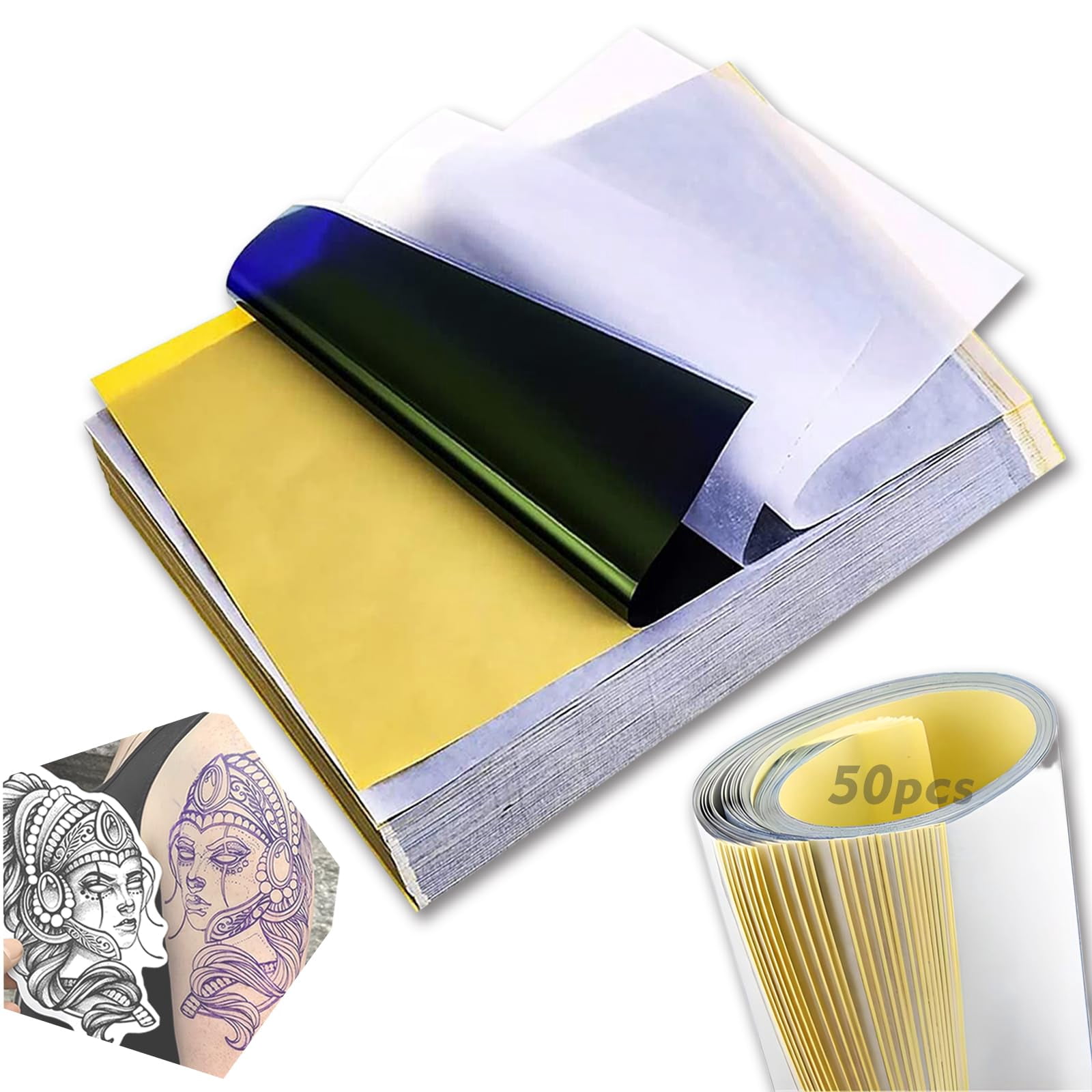 Rayyl Tattoo Transfer Paper JKF25 - 50 Sheets Premium Tattoo Stencil ...