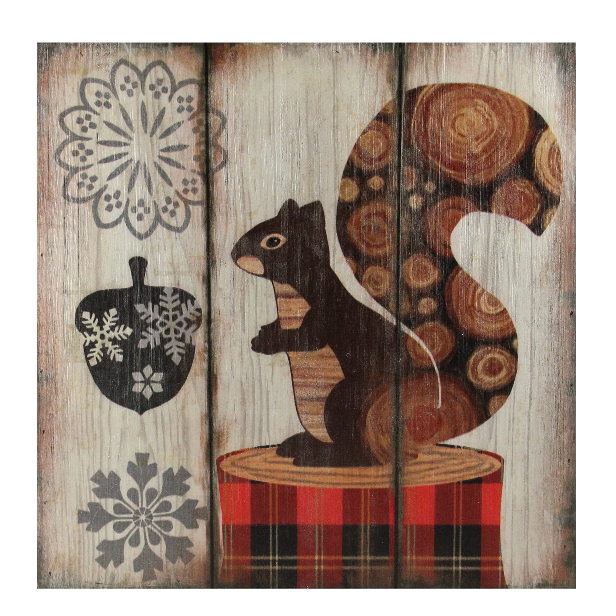 Raz 13.75" Alpine Chic Squirrel with Acorn and Snowflakes Wall Art ...