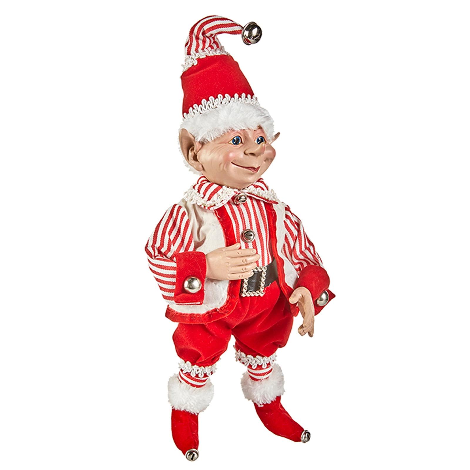 Raz 16" Red and White Striped Posable Elf Christmas Figure 3902549 ...