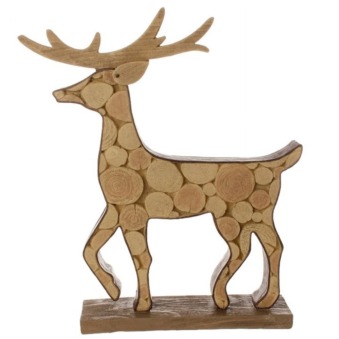 Raz 18.75" Country Cabin Faux Wood Deer Decorative Christmas Table Top ...