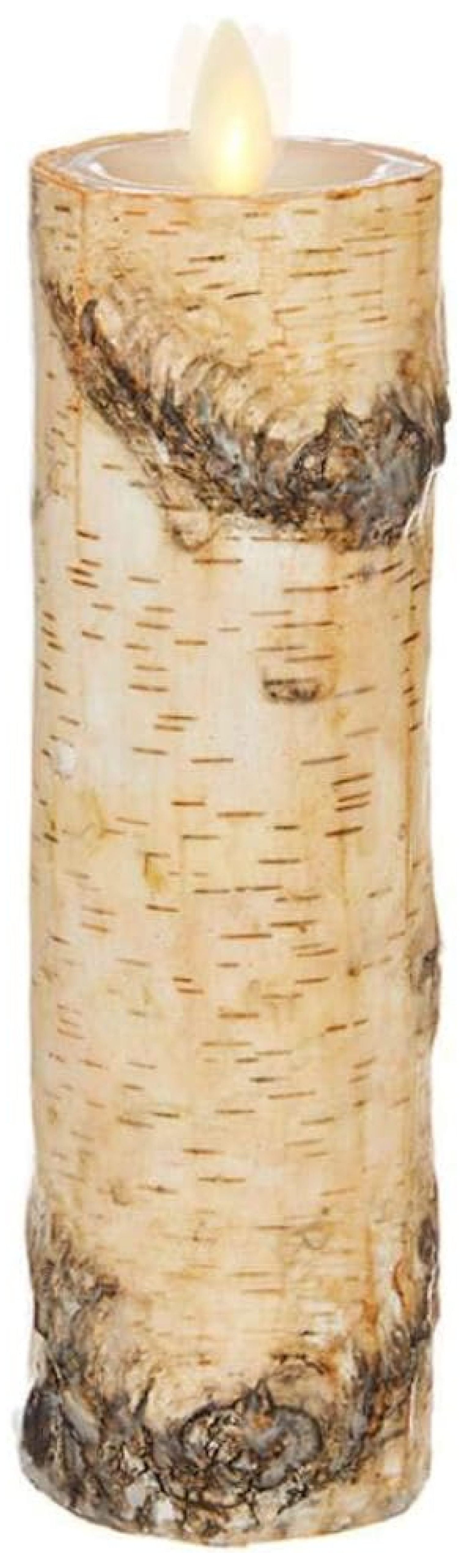 Raz 2"X8" Moving Flame Birch Wrapped Pillar Candle - Beautiful ...