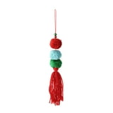 Raz Imports 10.75" Triple Plush Pom-Pom and Fringe Christmas Ornament ...