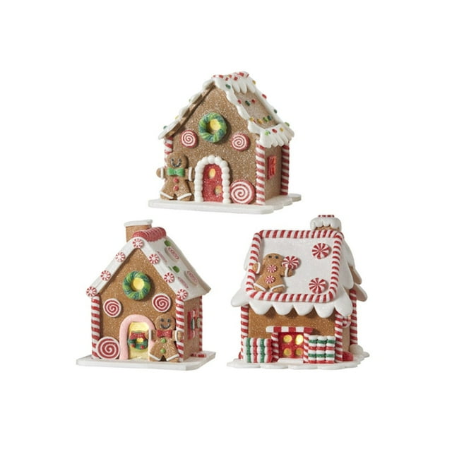 Raz Imports 2021 5.5-inch Gingerbread Lighted House, Assortment of 3 ...