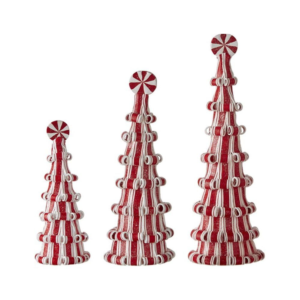 Raz Imports 2021 Peppermint Parlor 13-inch Peppermint Candy Tree, Set ...