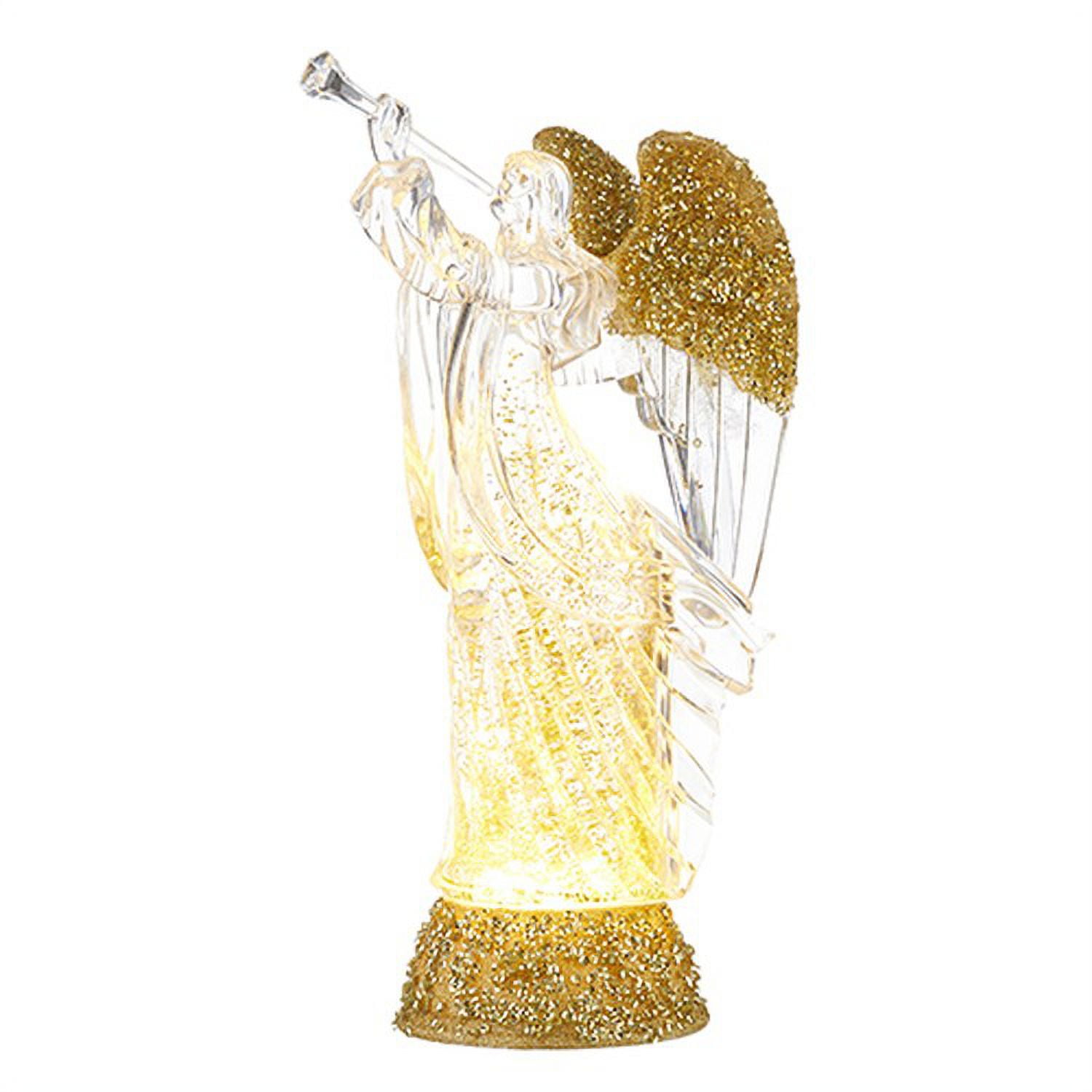 Raz Imports 2022 12" Lighted Angel With Trumpet And Swirling Glitter ...