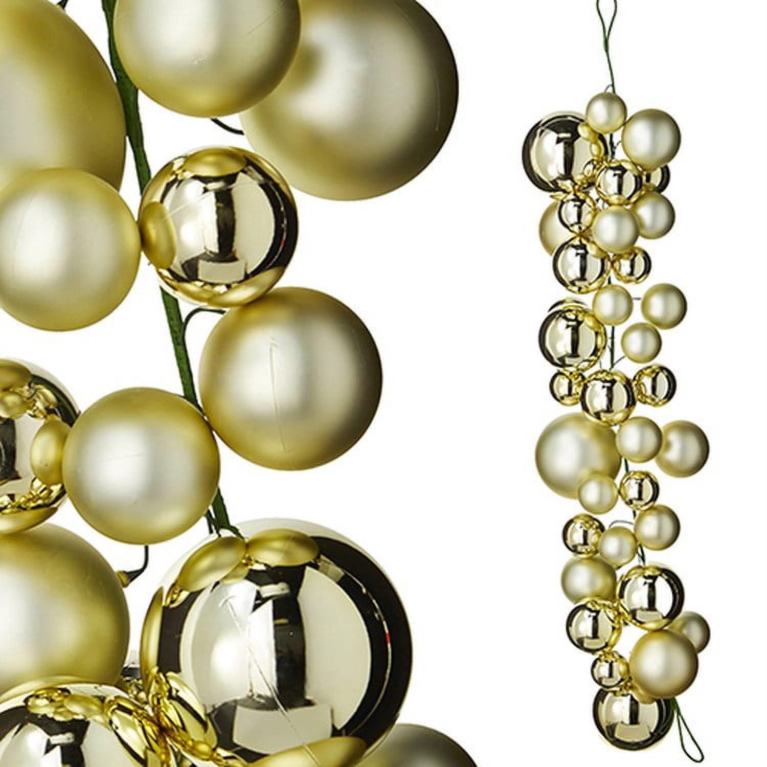 Raz Imports 2022 Ball Garlands 4' Matte And Shiny Gold Ball Garland ...