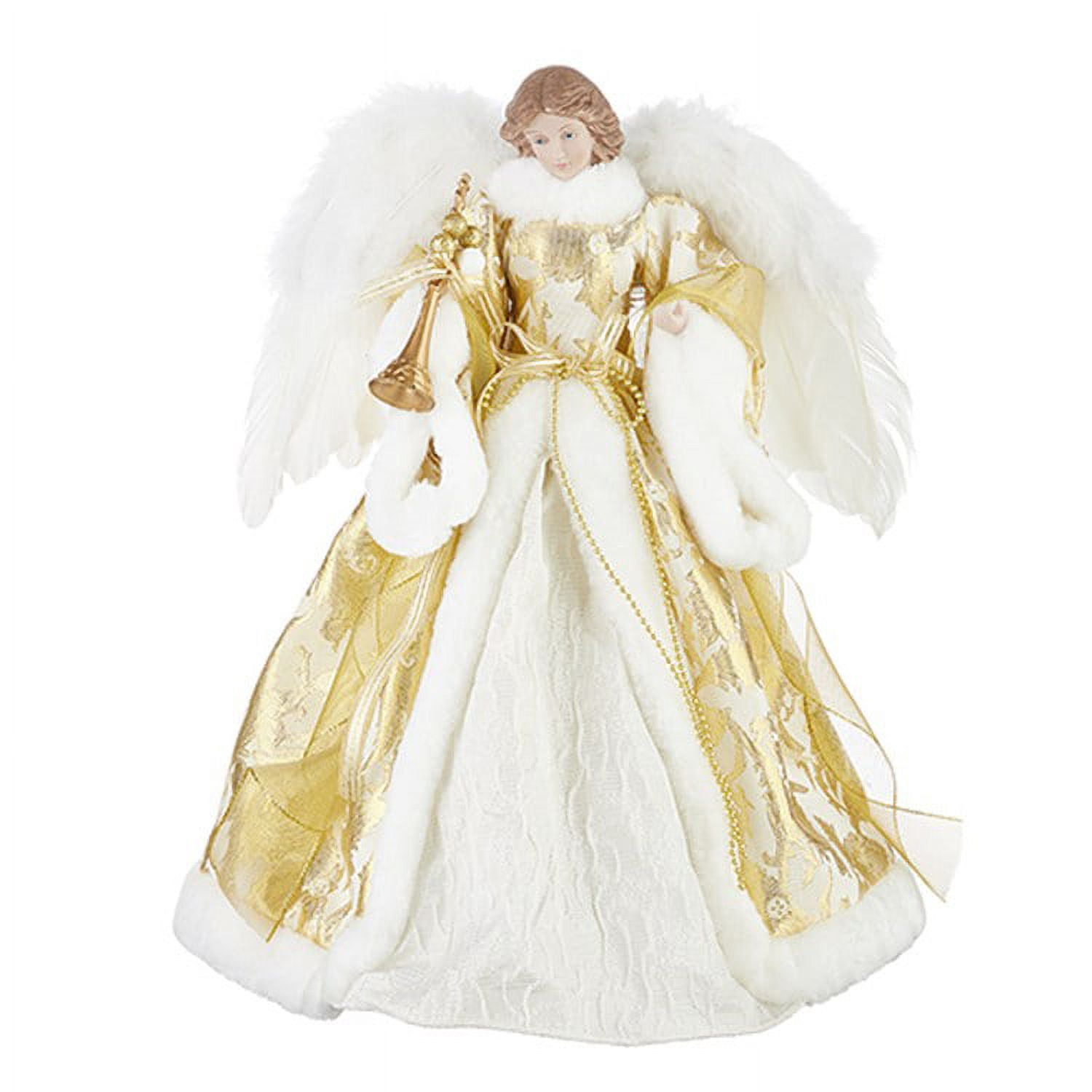 Raz Imports 2022 Evergreen & Gold 16.25" Golden Angel Tree Topper ...