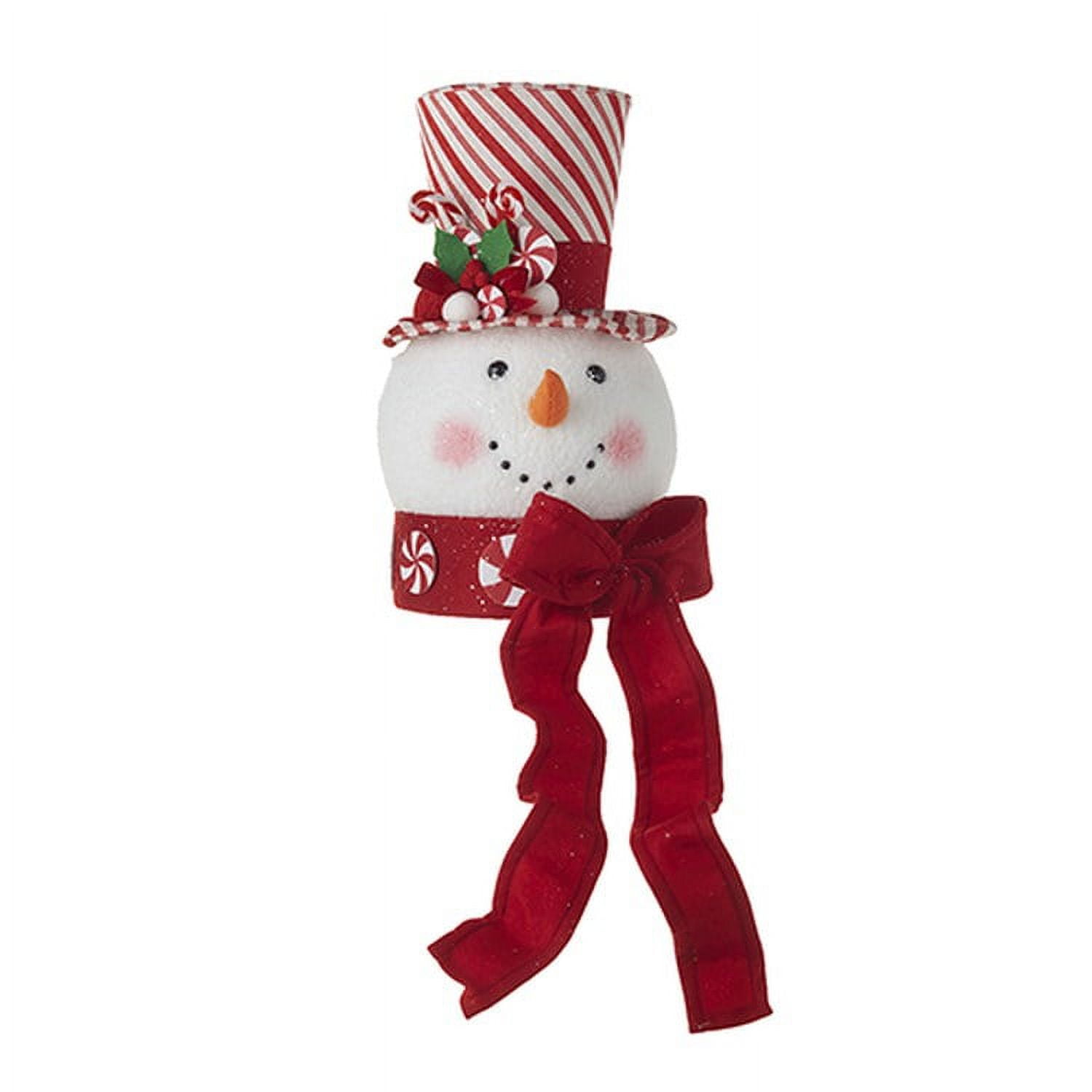 Raz Imports Christmas Merrymint 14.5" Snowman Head Tree Topper, Red ...