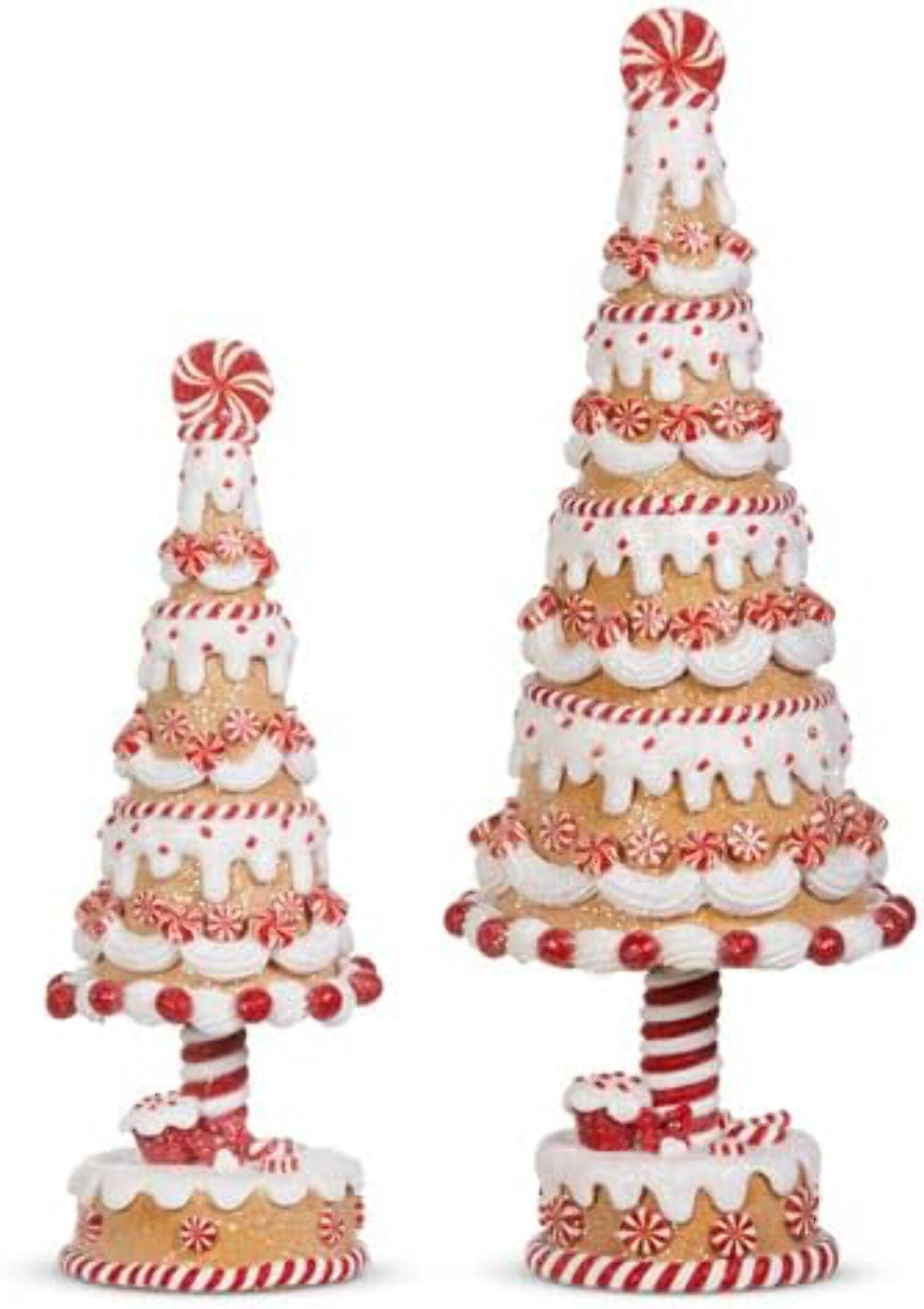 Raz Imports 2023 Jingle Cocoa 15" Gingerbread and Peppermint Trees, Set ...