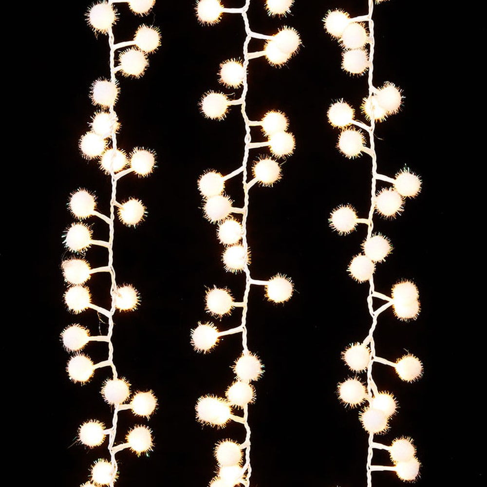 Raz Imports Lights 8' White Snowball Snake Light with 130 Warm White ...