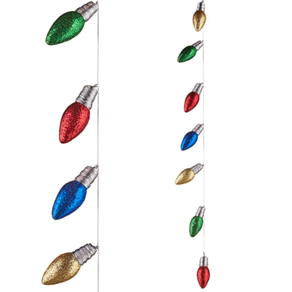 Raz Imports Multicolor Light Bulb Christmas Garland 3 Feet Long ...