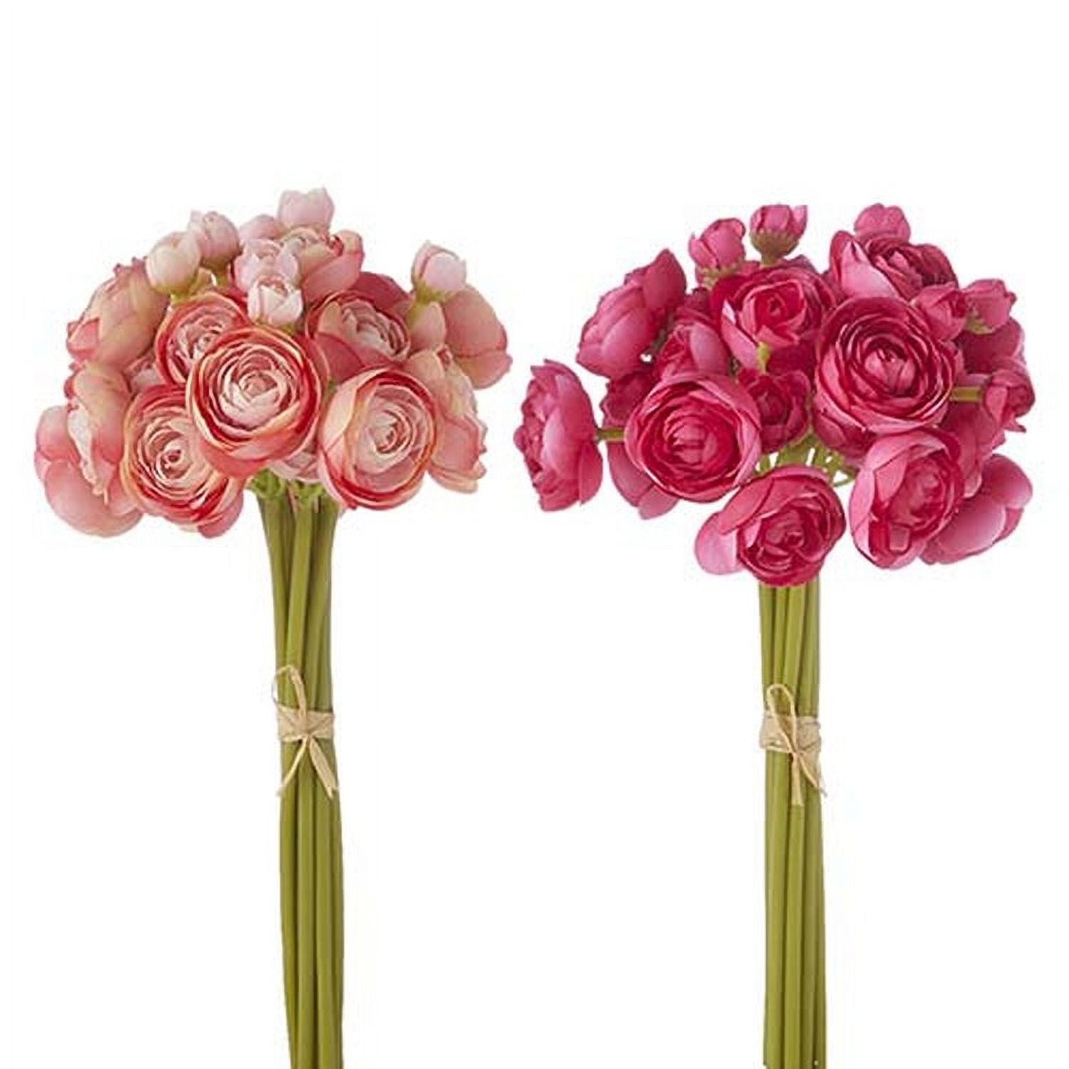 Raz Imports The Greenhouse 11" Pink Ranunculus Bouquet, Asst of 2 ...