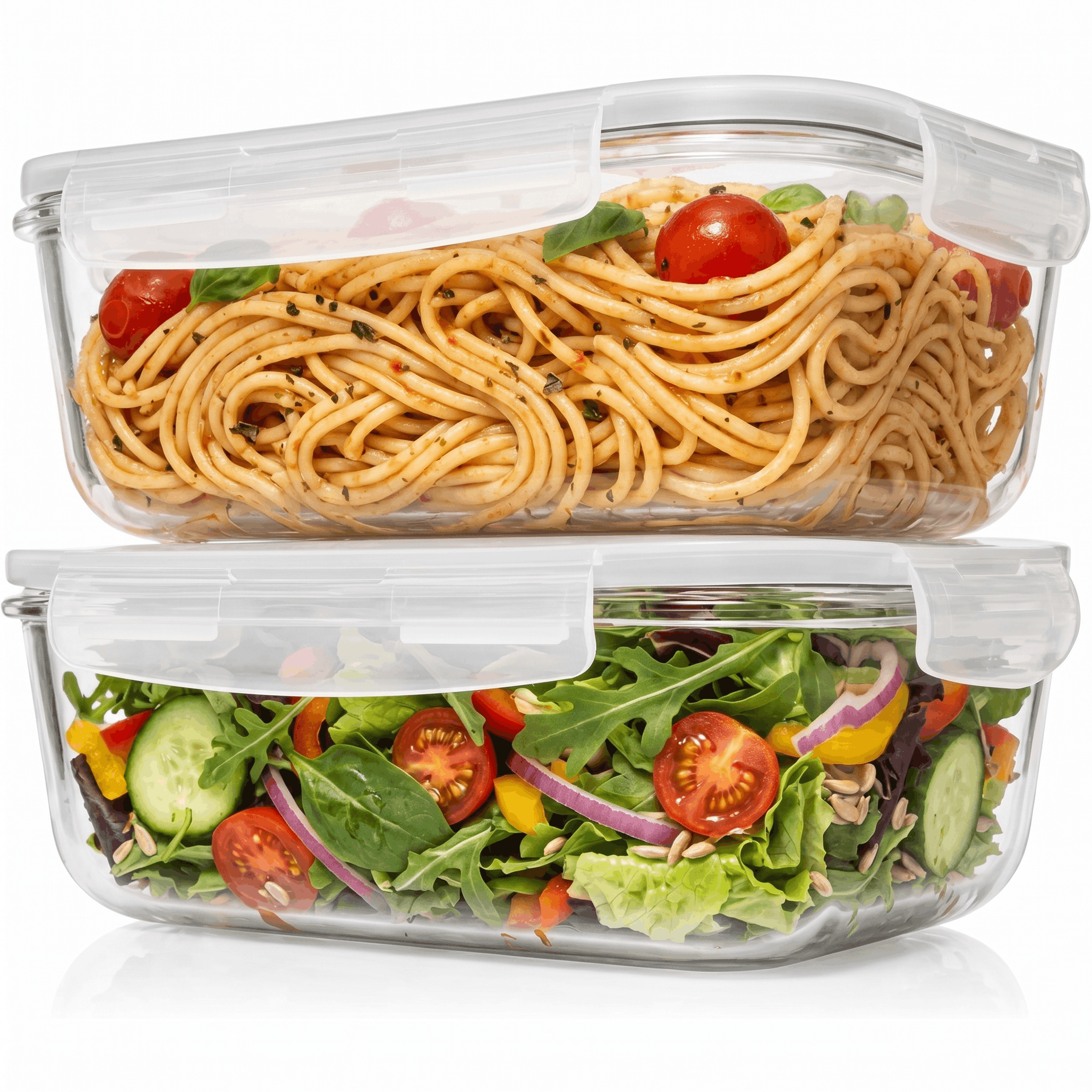 Razab, Large Glass Storage Containers, 1860ml, Leakproof with Lids ...