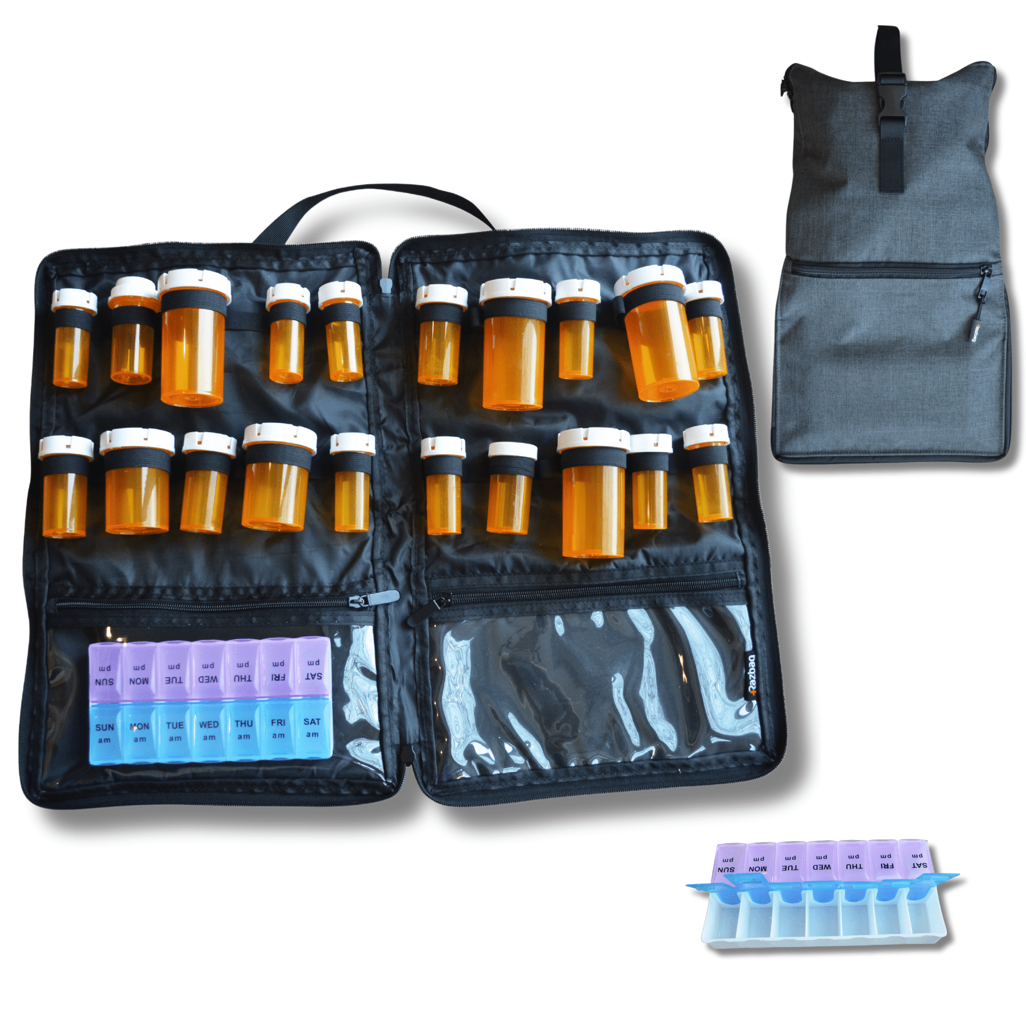 Razbag Locking Medication Bag, Travel Medicine Organizer for 20 Pill ...