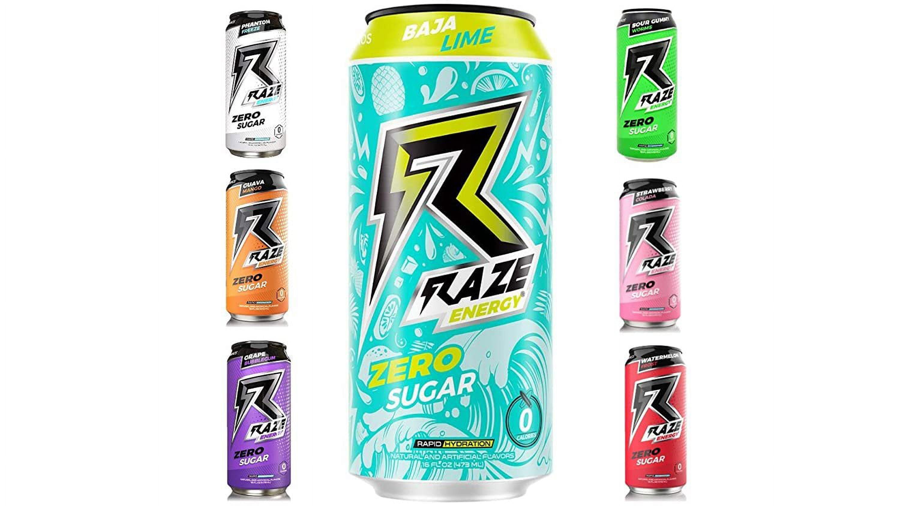 Raze Energy Drinks 6 Cans 7 Flavor Variety Pack - Walmart.com