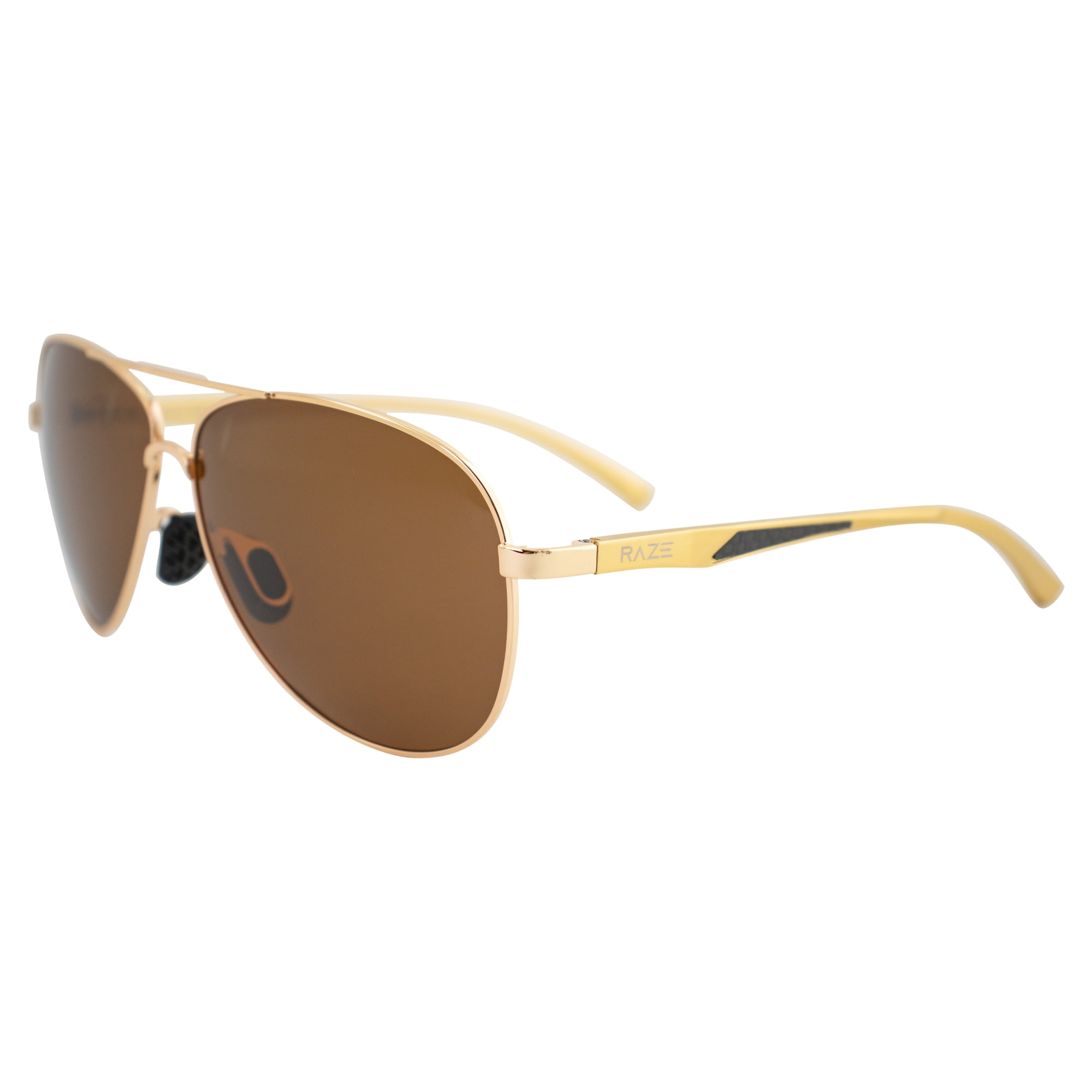 Raze Eyewear Maverick Motorcycle Polarized Sunglasses Gold Metal Frame ...