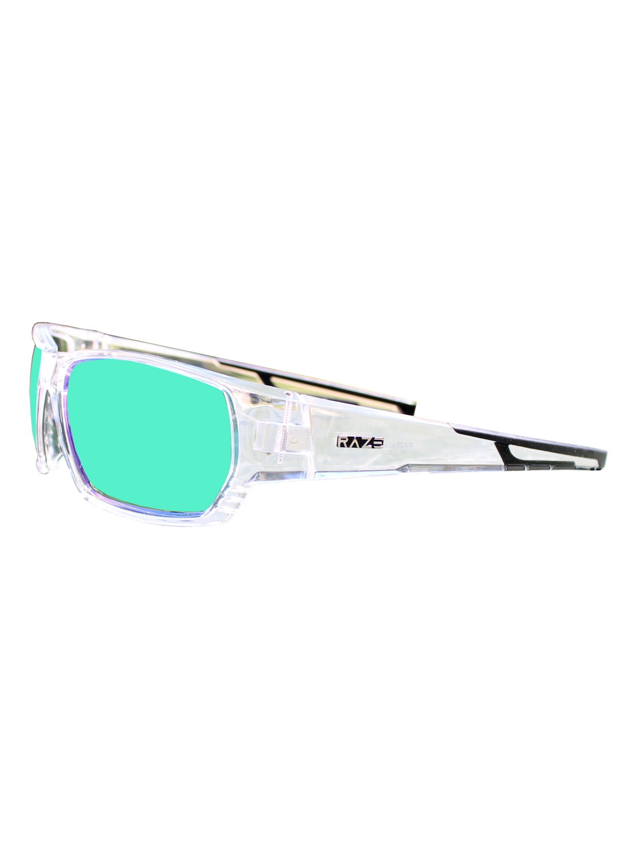Raze Eyewear Mens Sonar Polarized Golf Sunglasses, Clear Frame/Green ...
