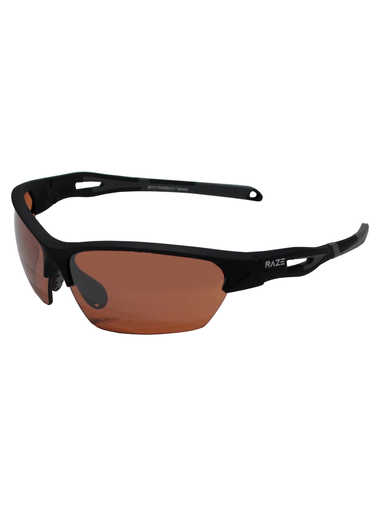 Raze Eyewear Pursuit Golf Sunglasses, Black-Charcoal Frame/Amber Lens ...