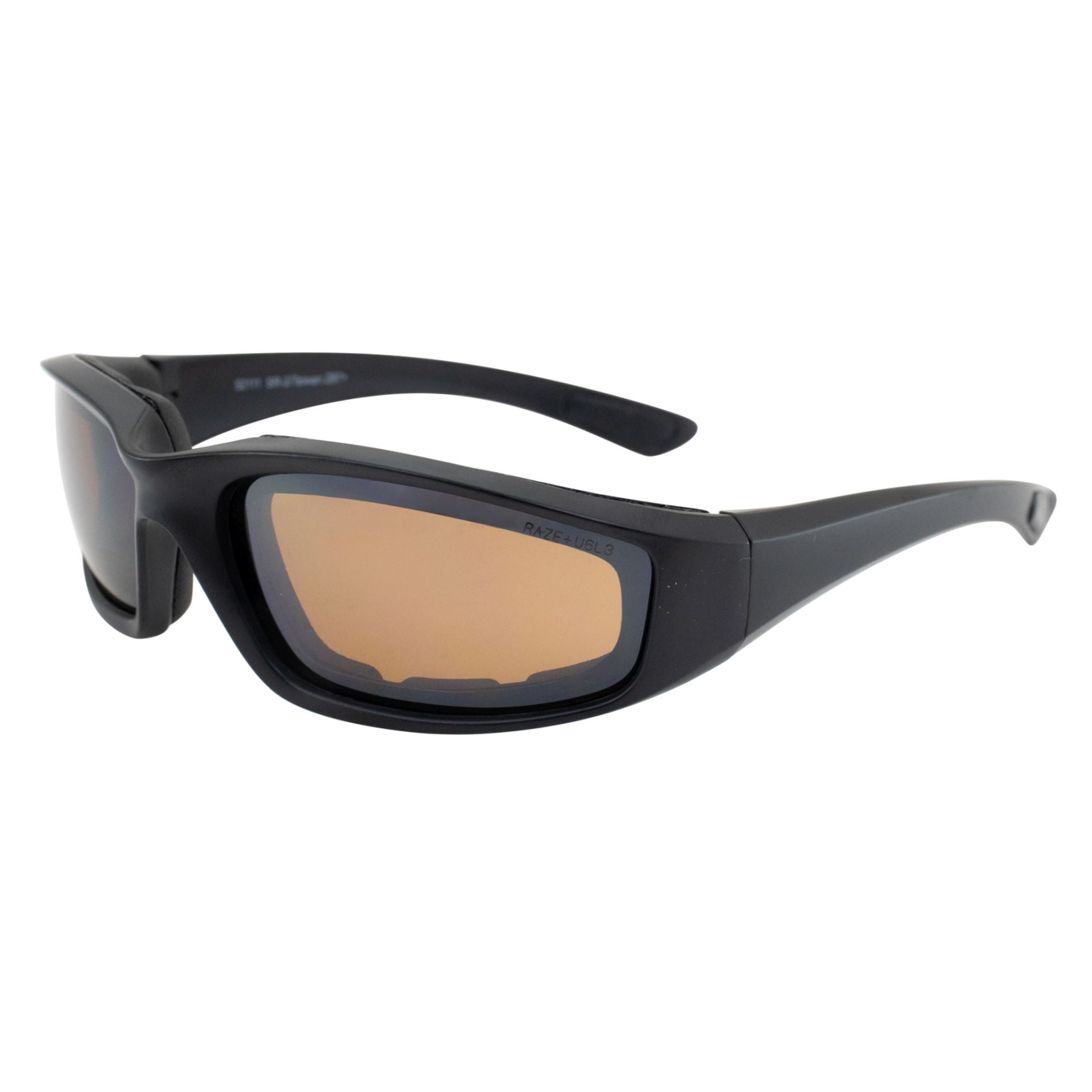 Raze Eyewear SR-2 ANSI Z87 Padded Motorcycle Safety Glasses Black Frame ...