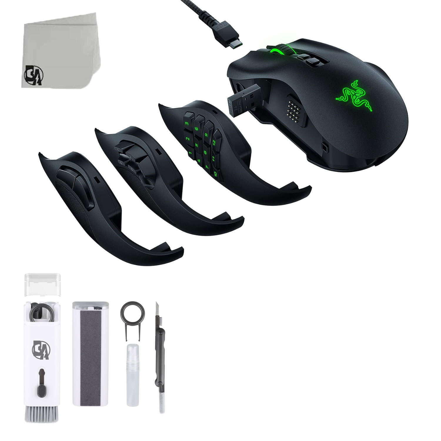 Razer Naga Pro Wireless Gaming Mouse - Interchangeable Side Plates, 20K ...