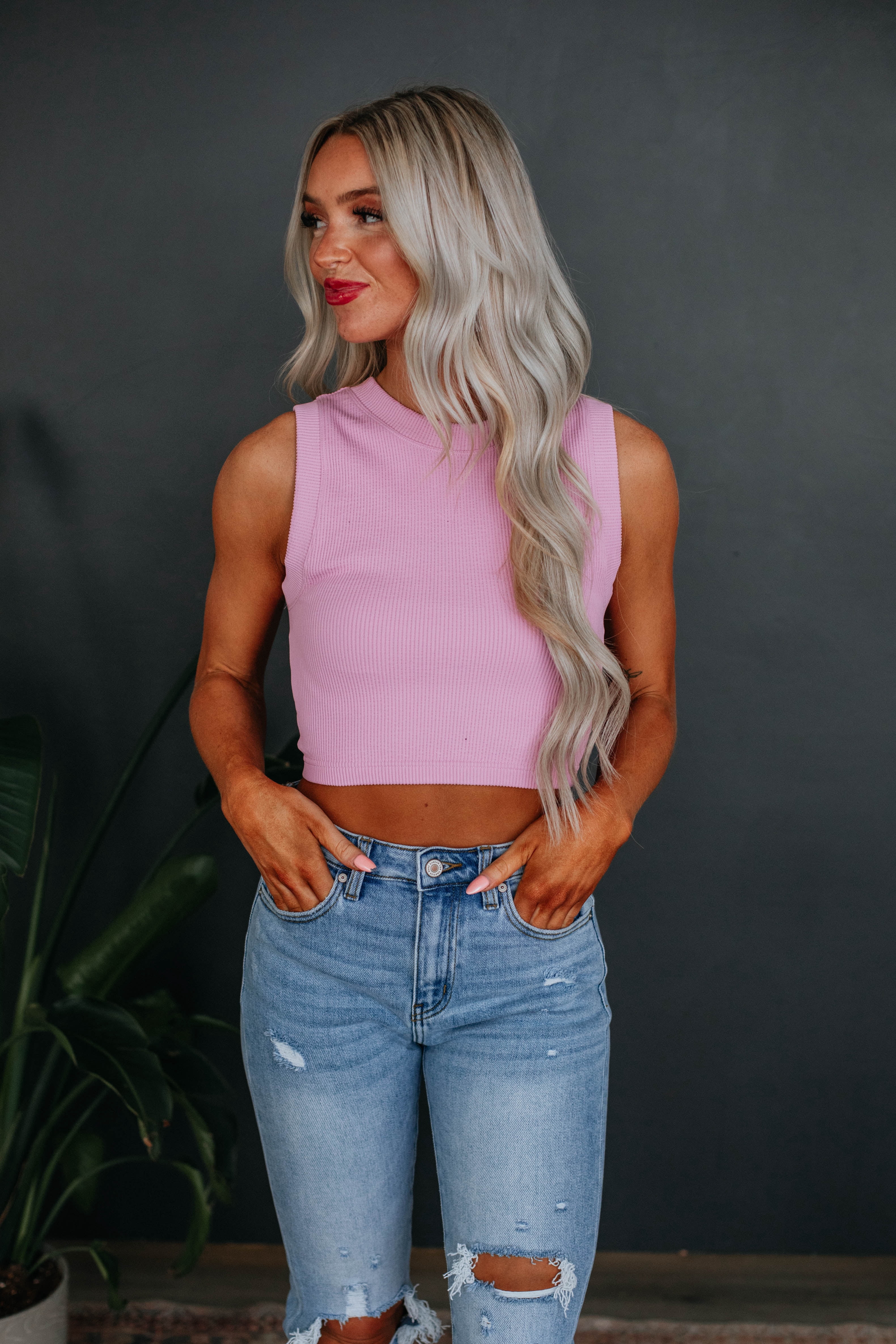 Razlyn Ribbed Tank - Lilac - Walmart.com