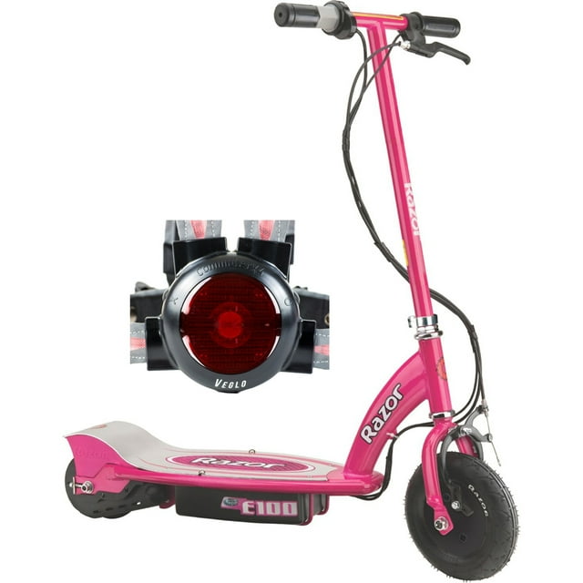 Razor 13111261 E100 Electric Scooter Pink Bundle with Veglo Commuter X4 ...