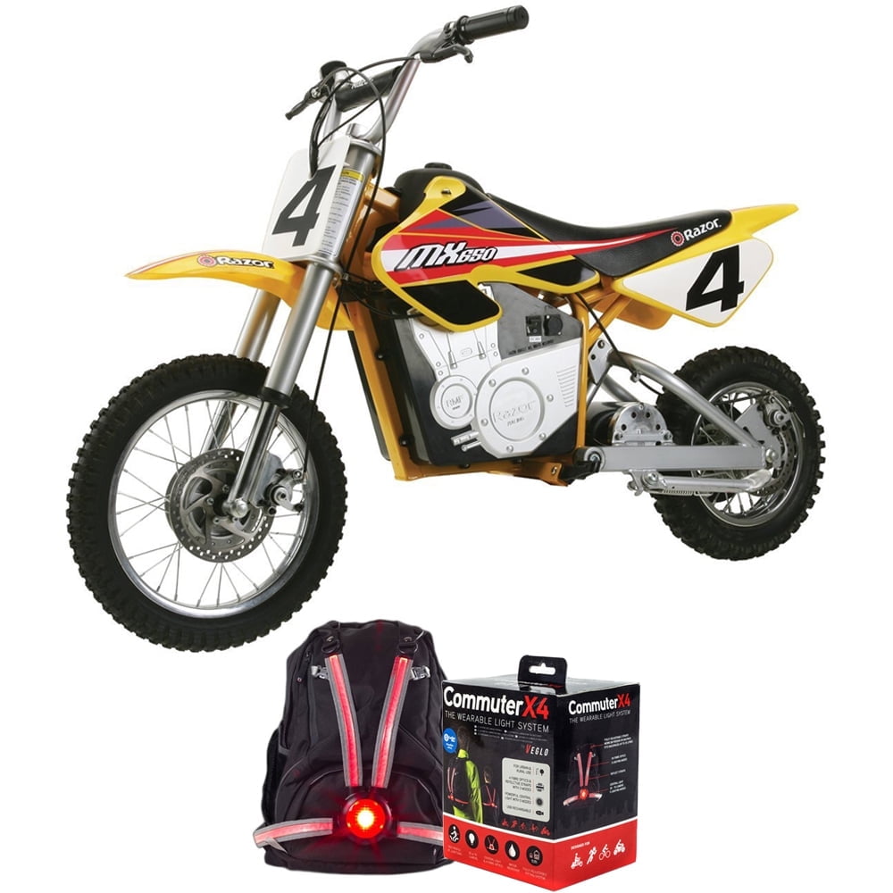 Razor 15165070 MX650 Dirt Rocket Electric Motocross Bike Bundle with ...