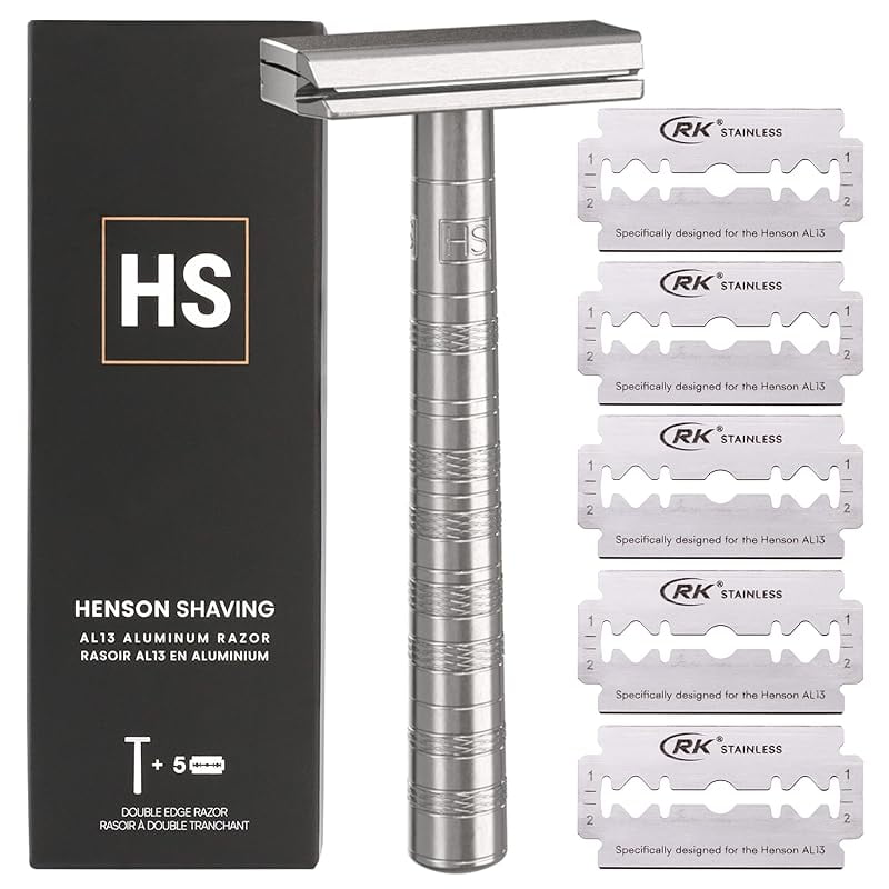 Razor - Aluminum Double Edge Safety Razor with 5 Spare Blades - 30 ...