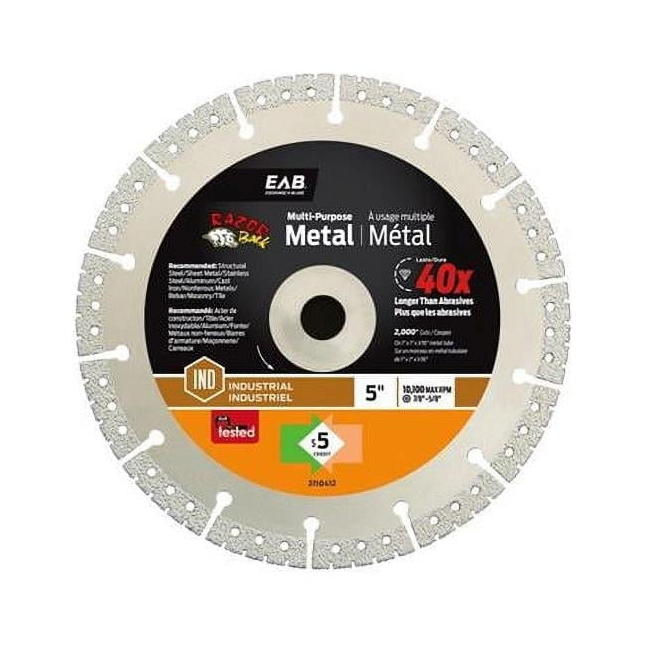 Razor Back 3110412 5 in. x Teeth Metal Cutting Razor Back Diamond Blade ...