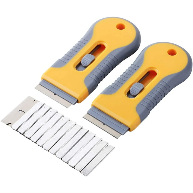 Razor Blade Scraper, 2 Pack, Razor Scraper Set with 30 Extra Blades ...