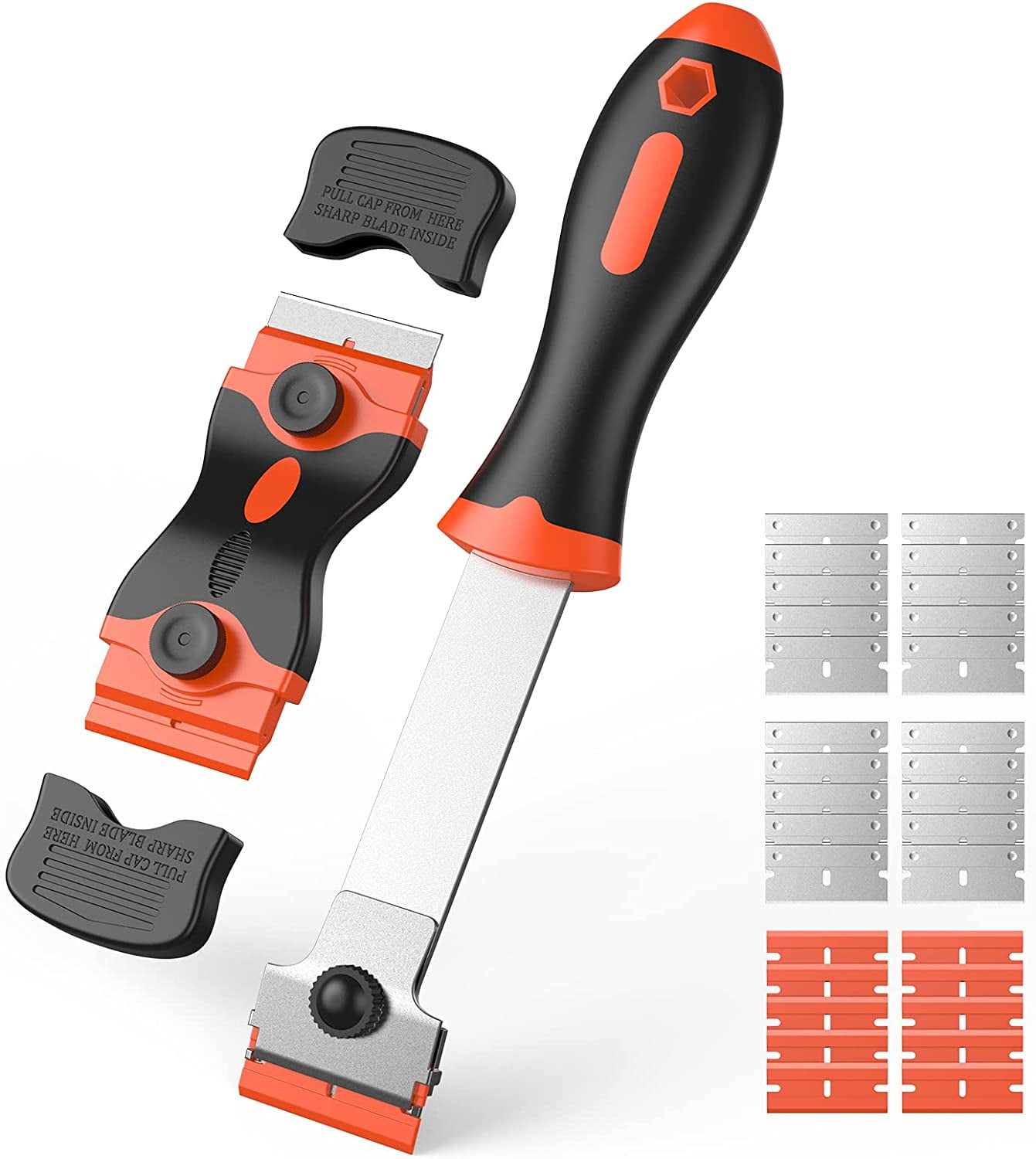 Razor Blade Scraper, 2PCS Razor Scraper Tool, 2-in-1 Razor Scraper Set ...