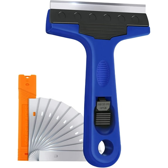 Razor Blade Scraper, 4" Scraper Tool with 10 Extra Replacement Metal ...