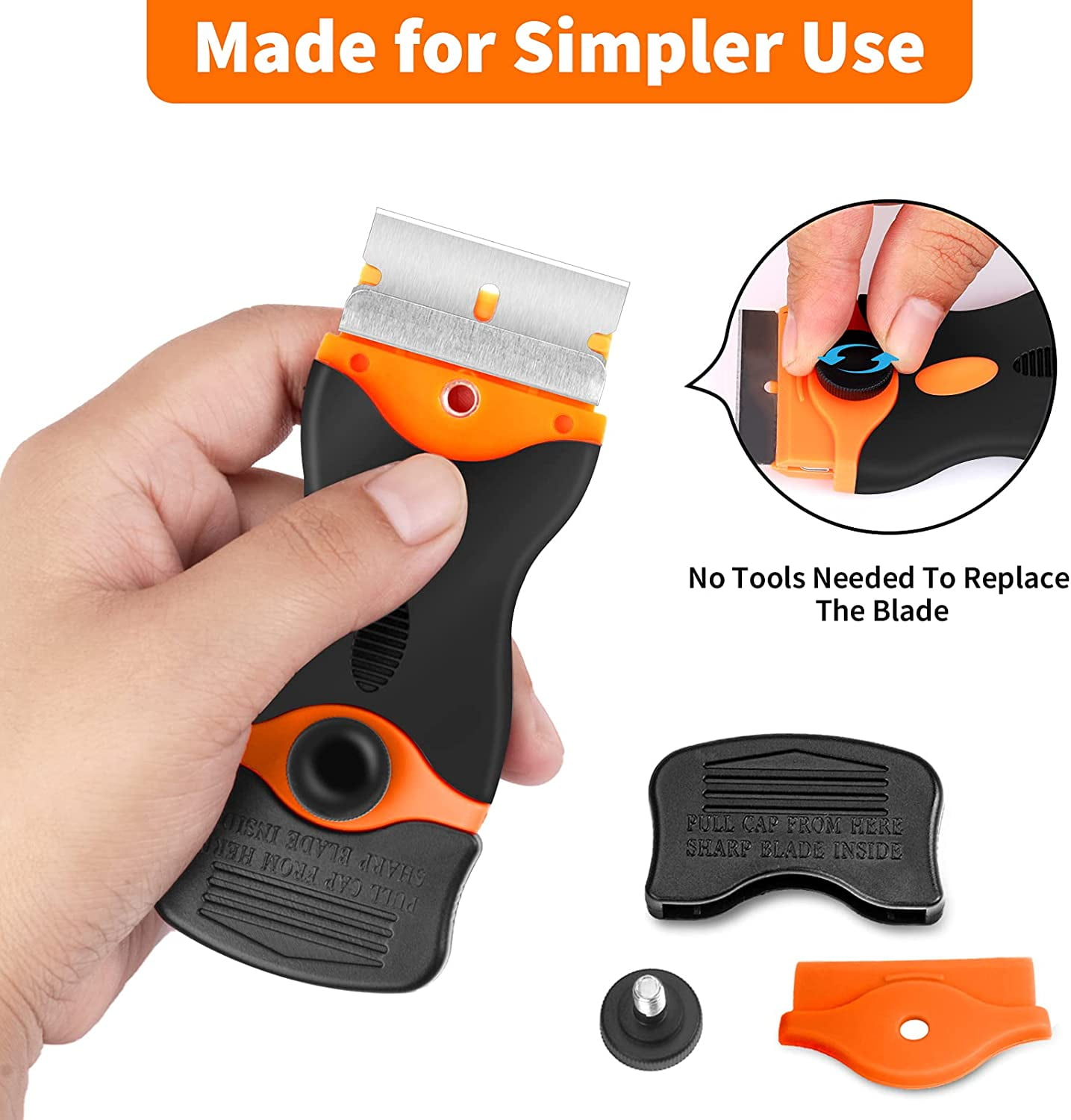 Razor Blade Scraper Tool, Razor Scraper with 100pcs Plastic Blades ...
