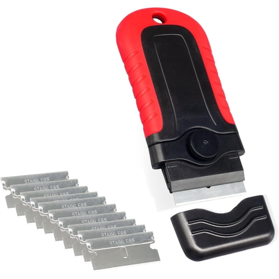 Razor Blade Scraper Tool with 10Pcs Stainless Steel Blades for Removing ...