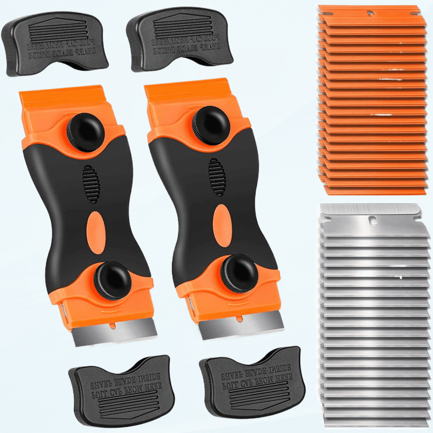 Razor Blade Scraper Tool, Razor Scraper with 40Pcs Metal & Plastic ...