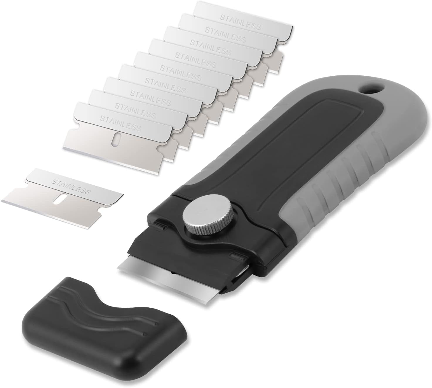 Razor Blade Scraper Tool with Blade Storage Container, Glass Cooktop ...