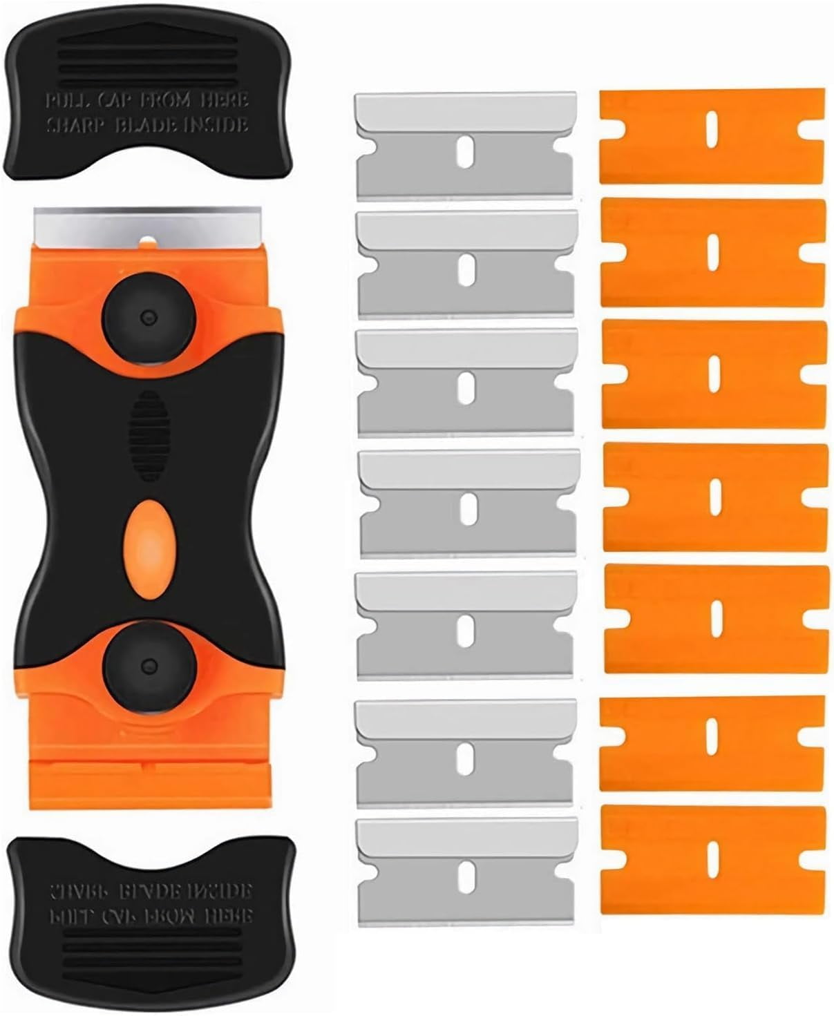 Razor Blade Scraper Tool, Decals and Stickers, 20 Blades, 2-in-1 Design ...