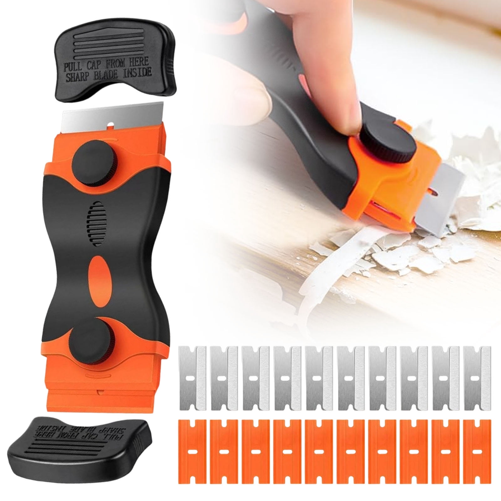 Razor Blade Scraper Tool - Double-Edged Cleaning Scraper with 10 Extra ...