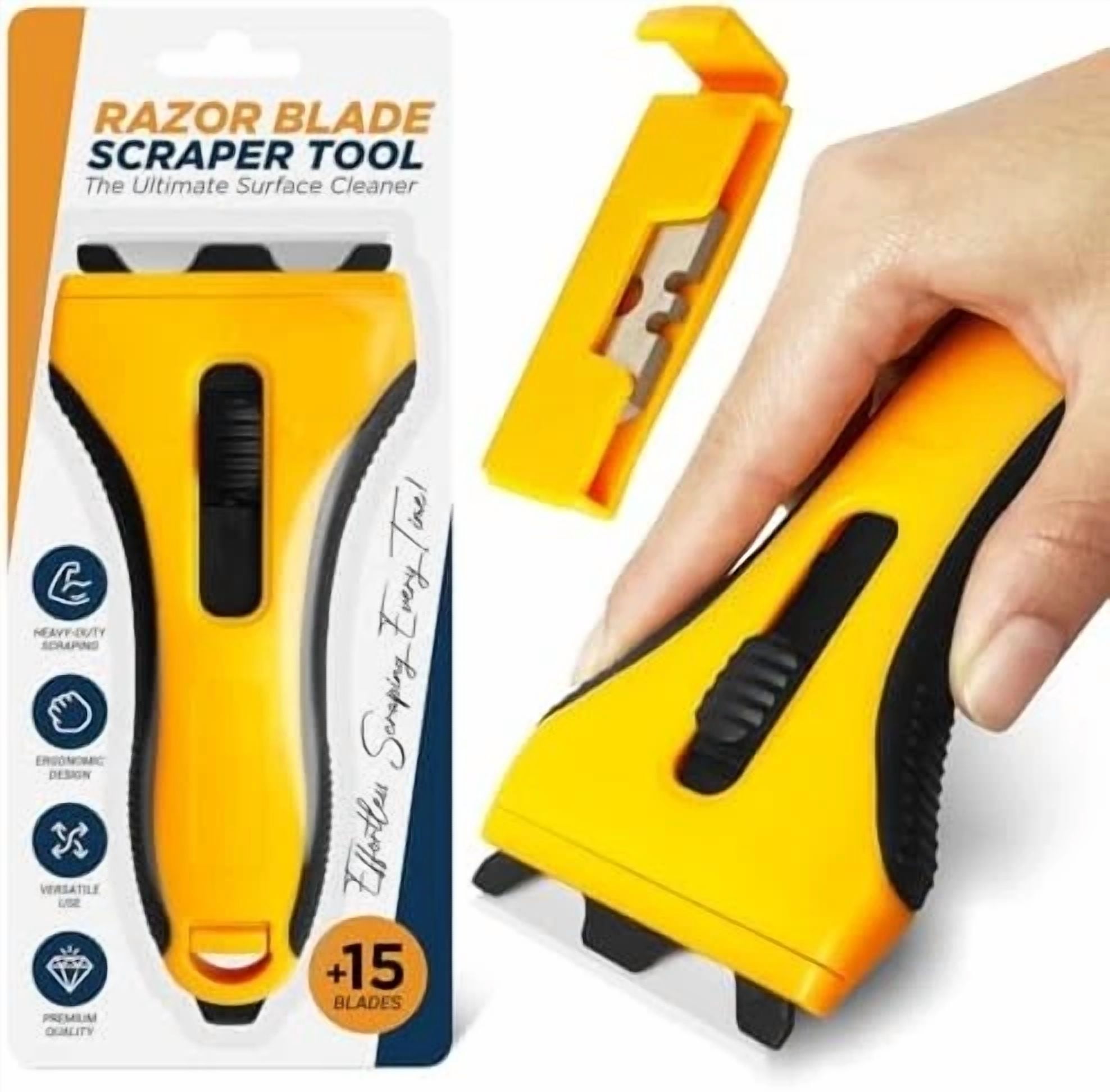 Razor Blade Scraper Tool With 15 Extra Blades, Glass Stove Top Scraper ...
