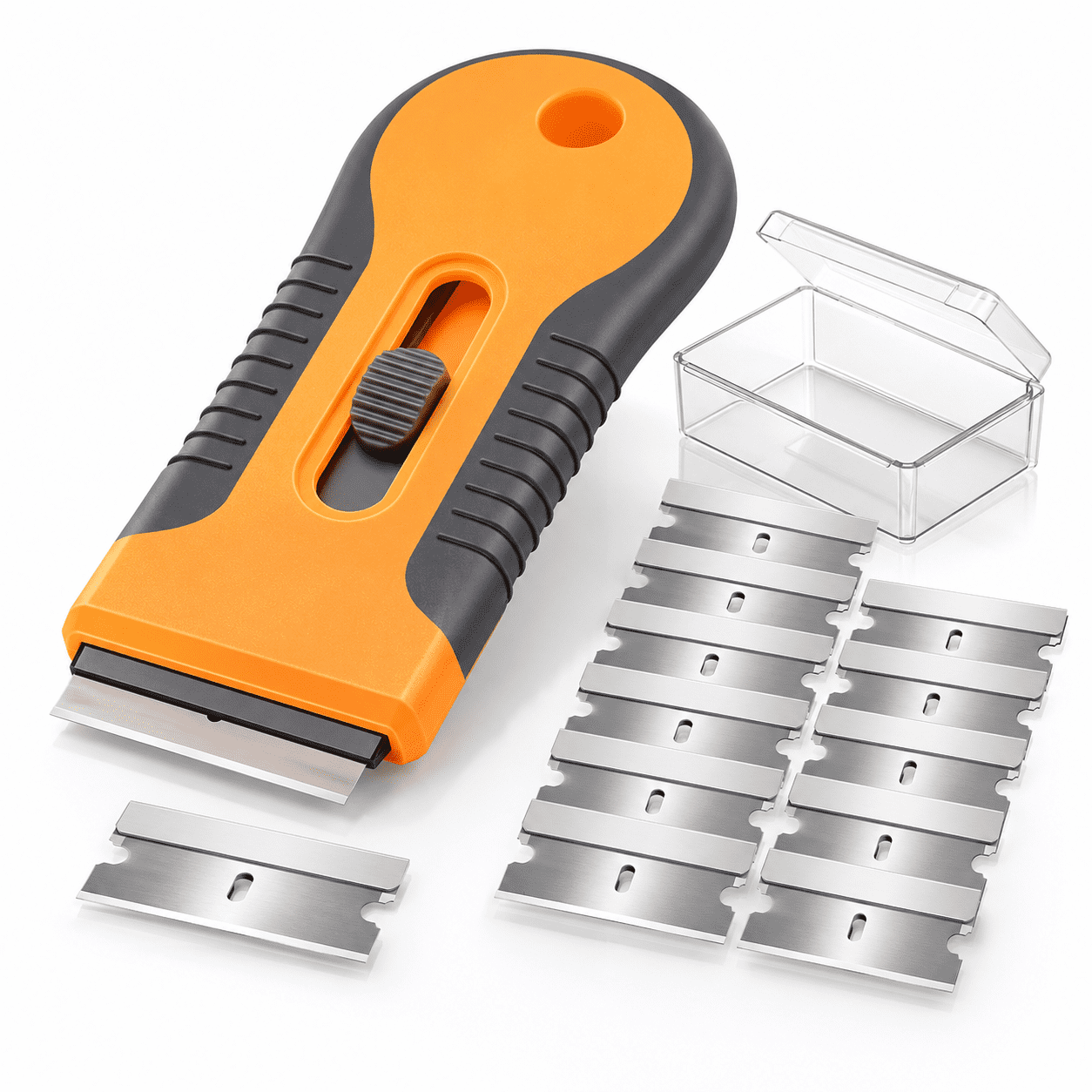 Razor Blade Stainless Steel Surface Cleaning Scraper with 15pcs Extra ...