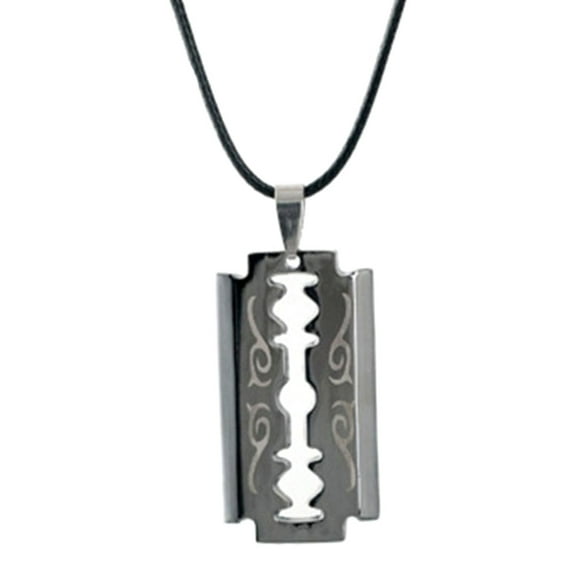 Razor Blades Shaped Pendant Necklace Man's Woman's Artistic Design ...