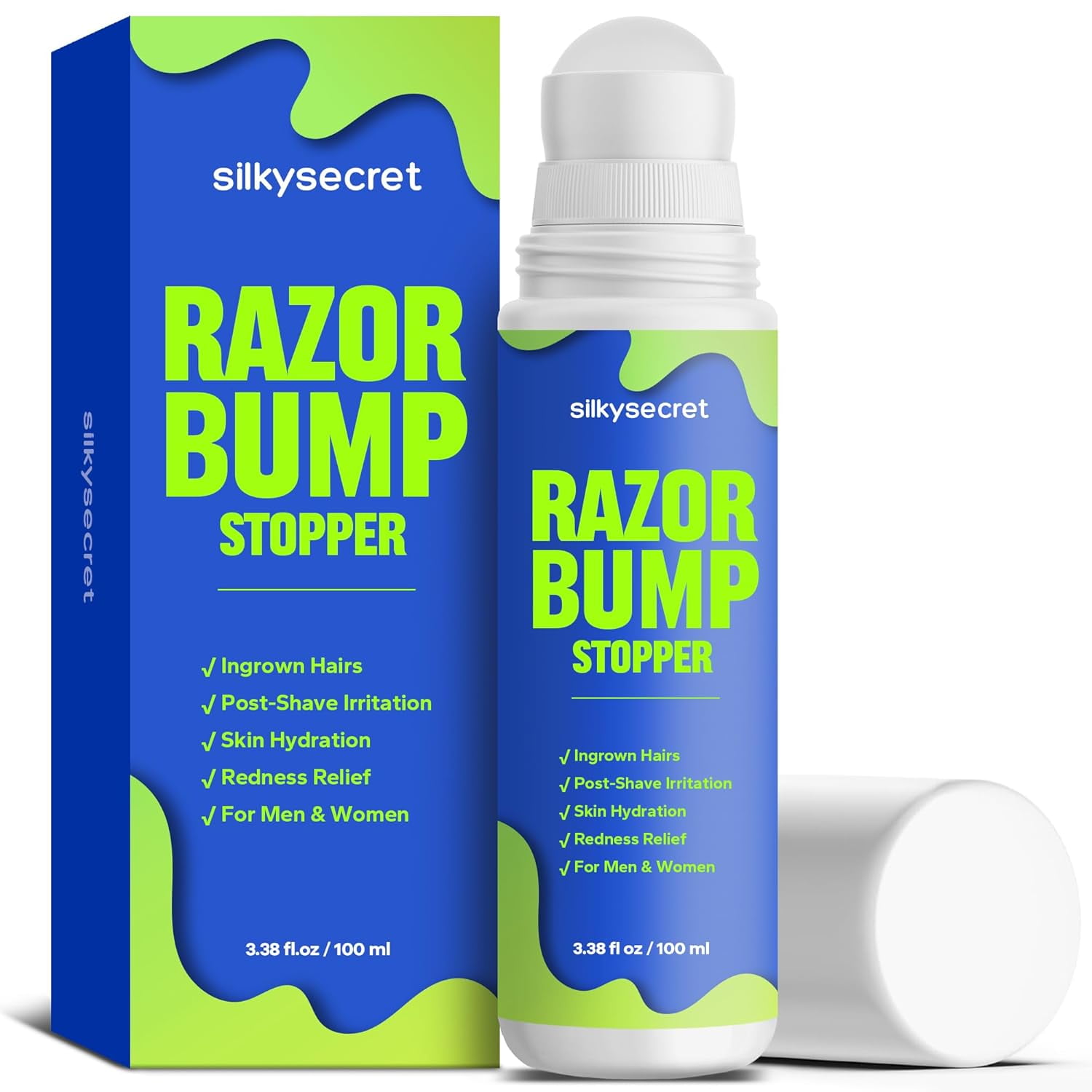 Razor Bump Stopper (3.38 Fl Oz), Ingrown Hair Treatment for Men & Women ...