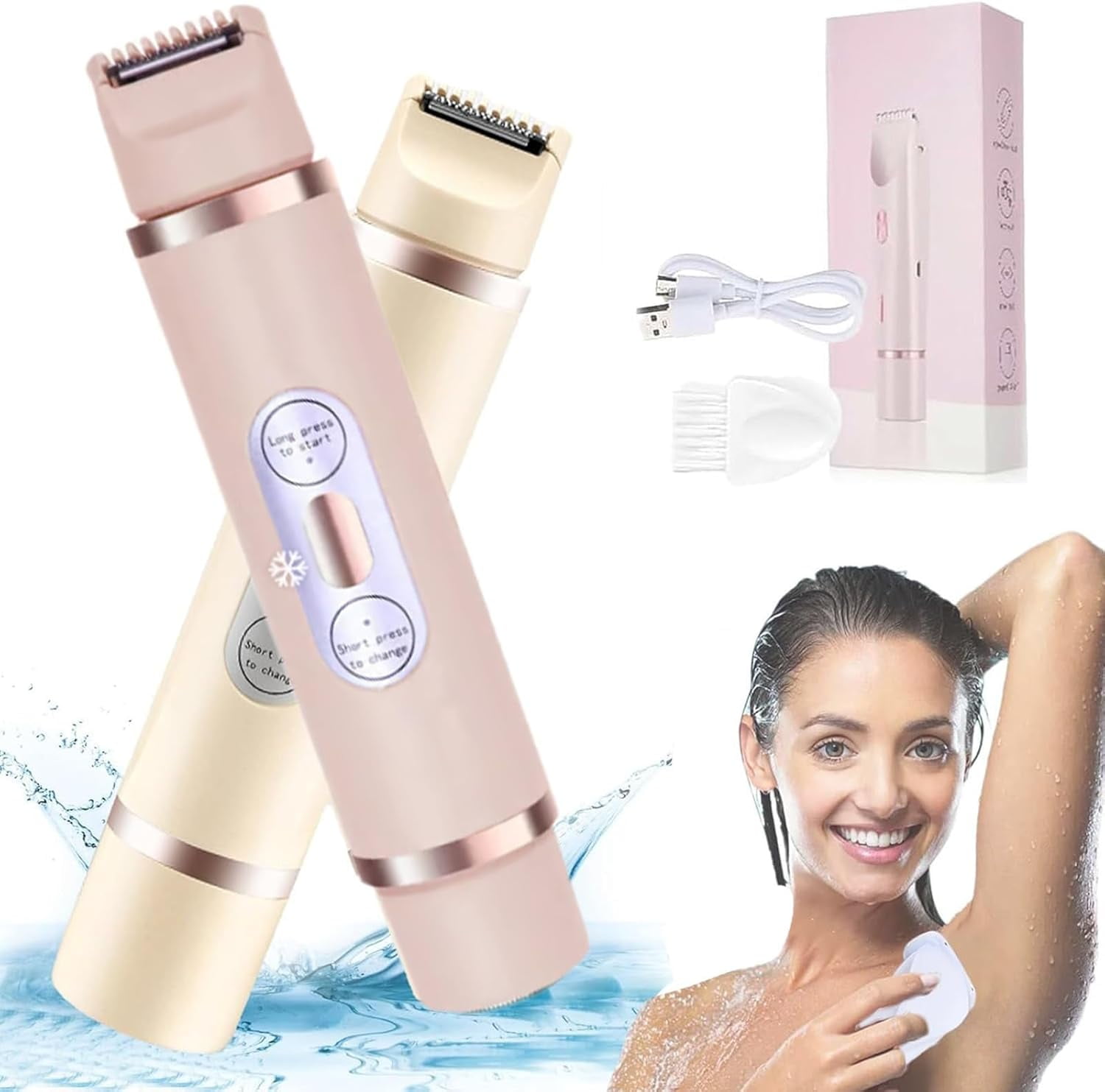 Razor,Dual Head Waterproof Remover for Women, Female Wet & Dry Use Body ... Razor,Dual Head Waterproof Remover for Women, Female Wet & Dry Use Body ...