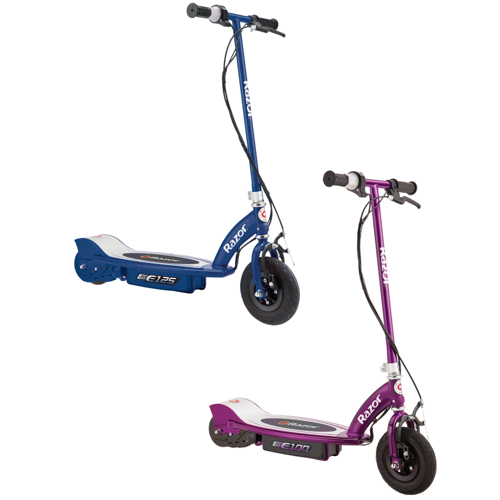 Razor E100 & E125 Kids 24V Electric Battery Powered Toy Scooters, Blue ...