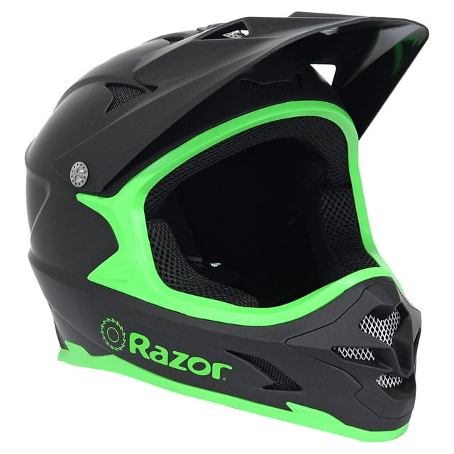Razor Full Face Black and Green Sport Helmet Unisex Youth, Ages 8 and ...