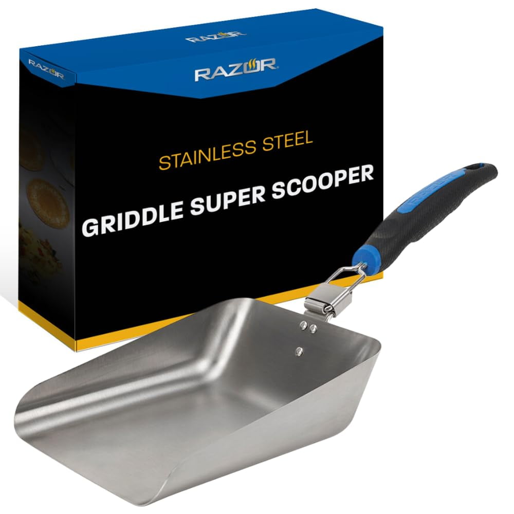 Razor Griddle Food Scooper, Stainless Steel Griddle Food Mover, Multi ...
