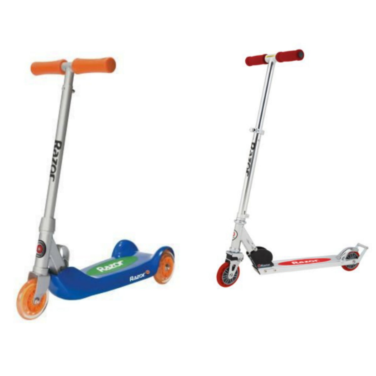 Razor Jr. Folding Kiddie Kick Scooter, Blue with Razor A2 Kick Scooter ...